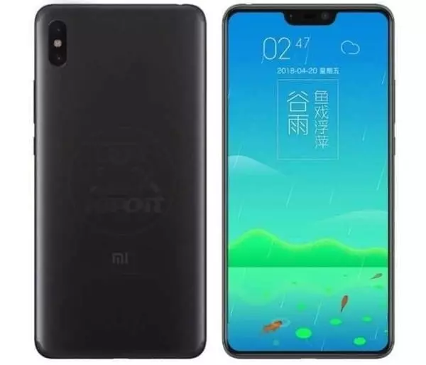 Xiaomi mi 7 sa mga imahe: cutout sa screen, scanner sa display ug metal nga kaso 10416_3