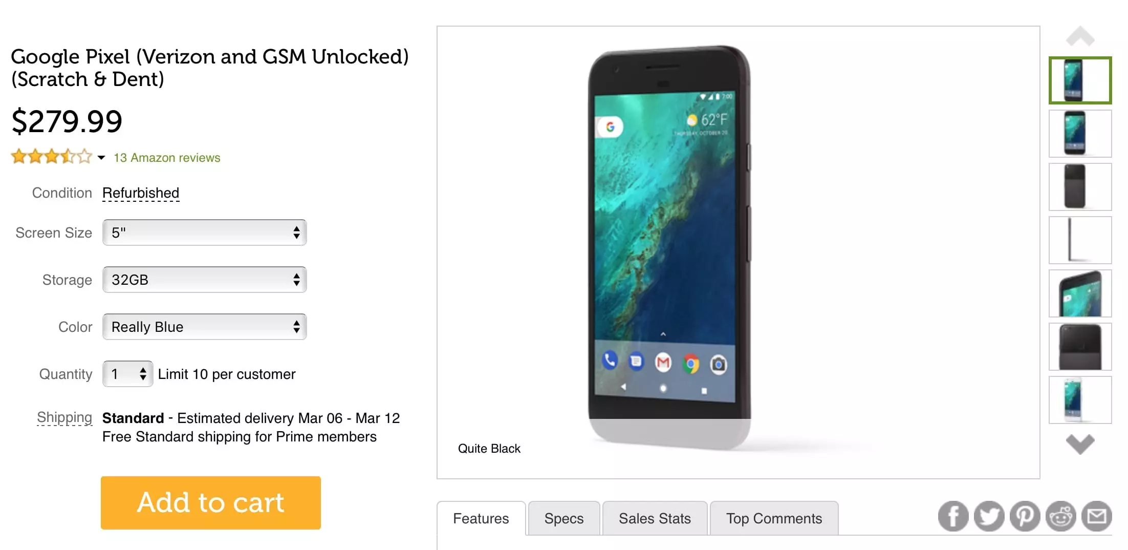 Google पिक्सेल स्मार्टफोन ने 15,9 9 0 रूबल के लिए बिक्री शुरू कर दी 10612_2