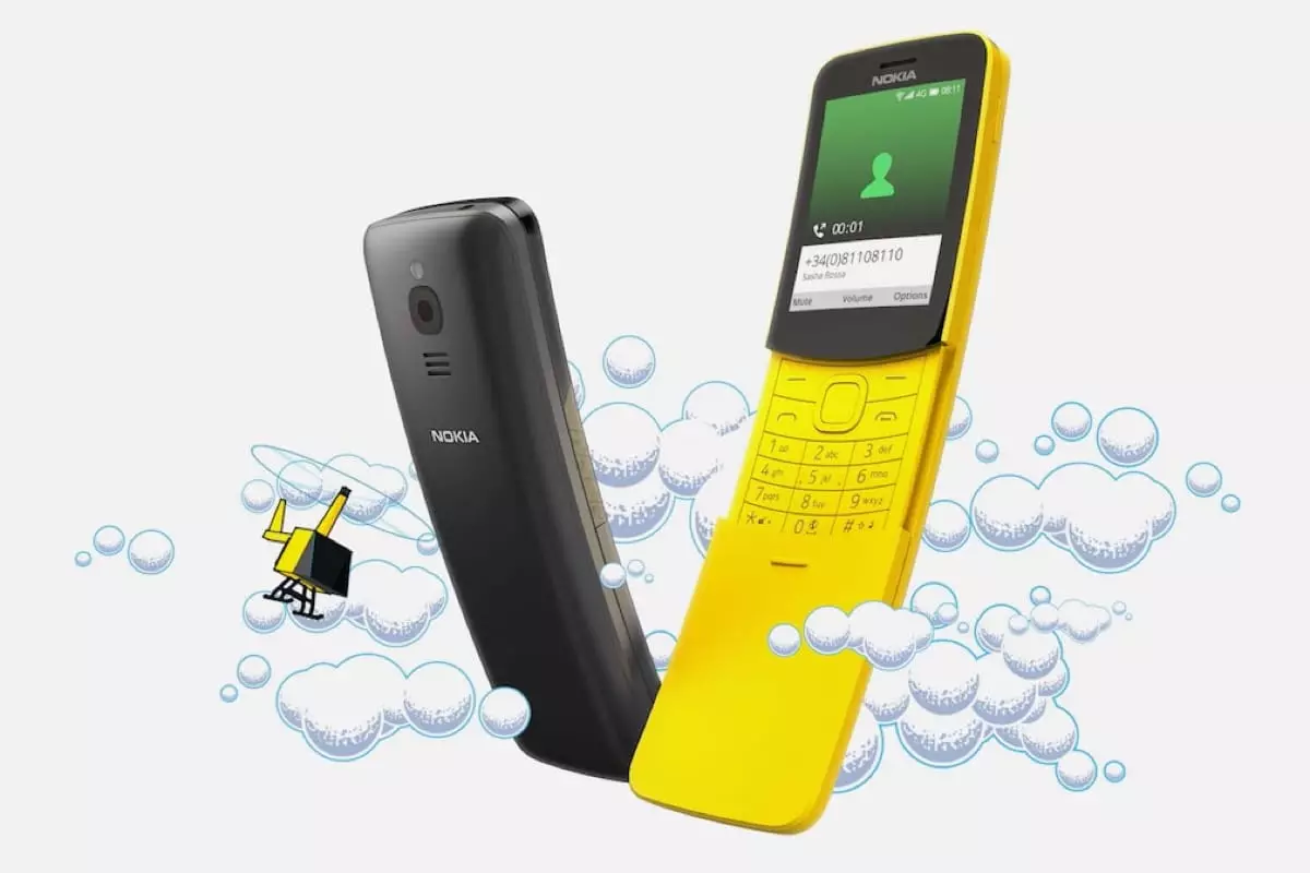 តម្លៃទូរស័ព្ទ - ចេក Nokia 8110 4G ផ្ទុកឡើងវិញនៅក្នុងប្រទេសរុស្ស៊ីបានអានមនុស្សគ្រប់គ្នាក្នុងការតក់ស្លុត 10636_2