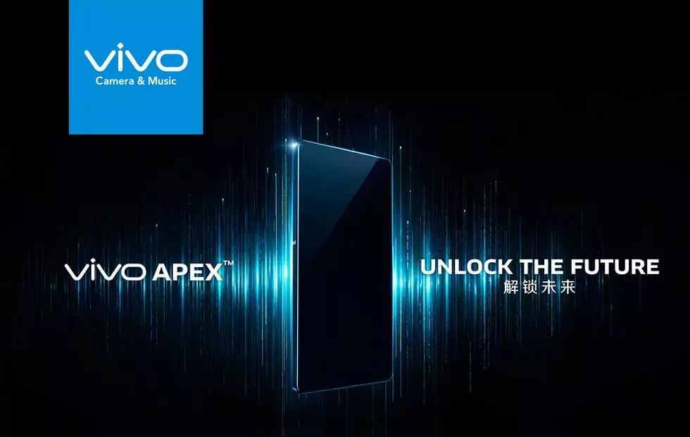 घोषणा vivo apex - स्क्रीनवर स्कॅनरसह पूर्णपणे अनफ्रेम स्मार्टफोन 11203_1