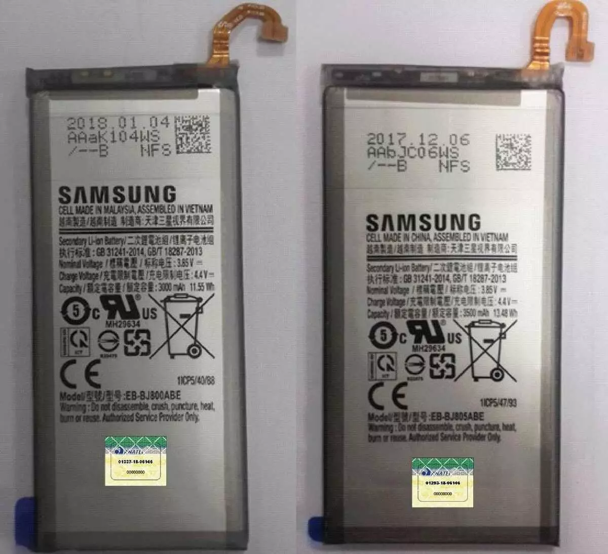 La kapablo de la baterio de la nova Samsung Galaxy J8 kaj J8 + iĝis konata. 11524_2