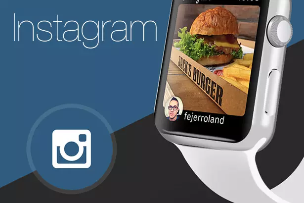 Concetto di applicazione Instagram su Apple Watch Smart Watch