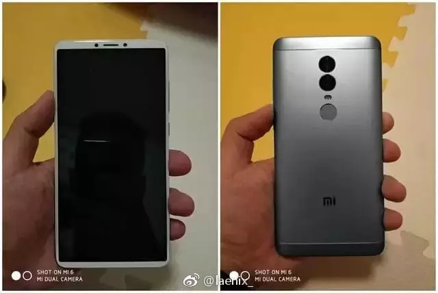 Xiaomi redmi Nota 5 met 'n cramless skerm en 'n dubbele kamera gewys lewendig's 13783_2