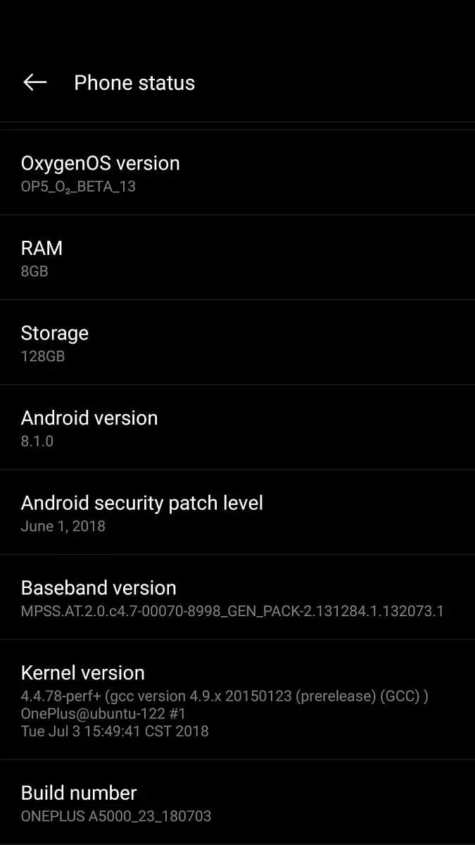 OnePlus 5和OnePlus 5T接收到快速Android更新的Project Treple支持 14026_3