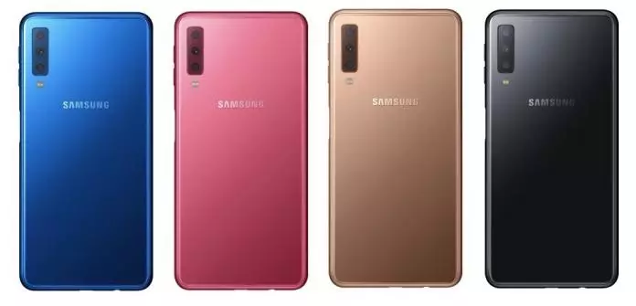 Cuirtear ceamara triple agus scanóir taobh i láthair Samsung Galaxy A7 (2018) 14942_6