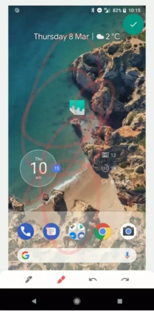Google Markup Screenshot Editor ji Android P dest bi daxistinê kir 15071_2