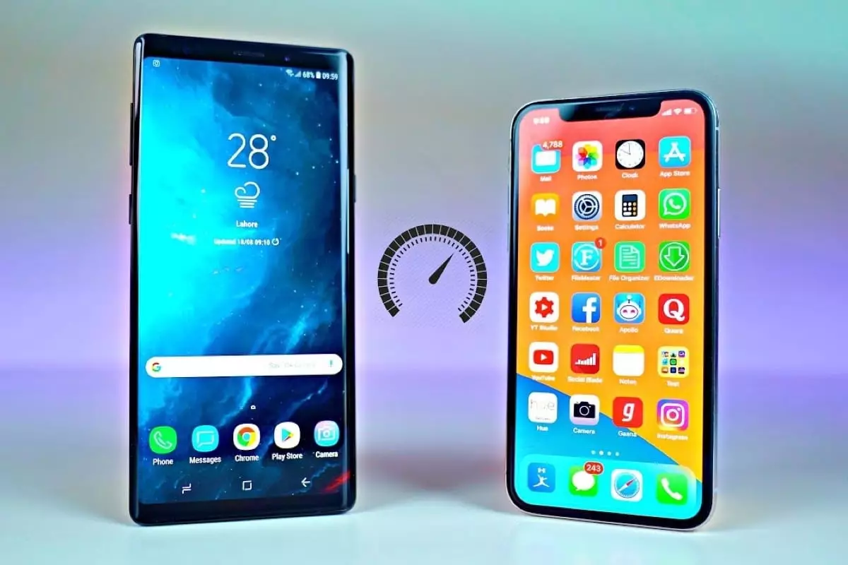 Samsung Galaxy Itanya 9 Kuri iPhone XS MAX: Ninde wihuta mubuzima busanzwe? 16121_1