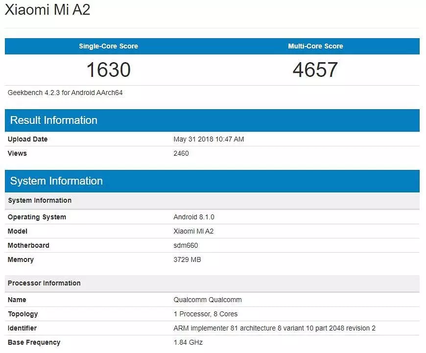 数百万が予想される：Xiaomi Mi A2スマートフォン販売のために準備されたスマートフォン 16604_2