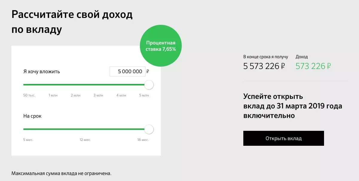 Sberbank lanzou unha contribución cunha gran taxa de interese 16687_3