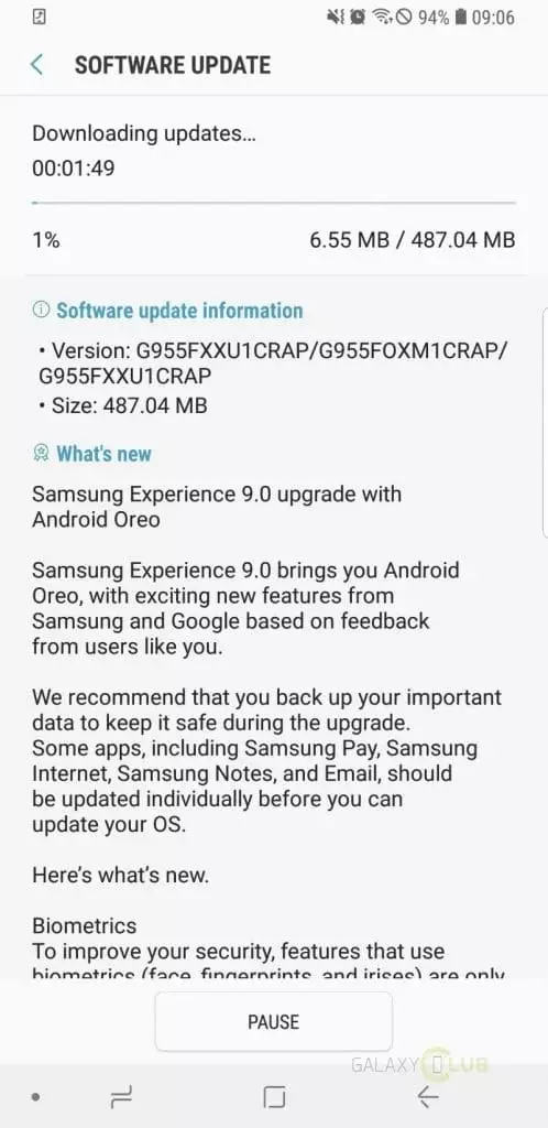 Беренче Samsung SmartfoN Android 8.0 Ореога яңартыла башлады 16909_2