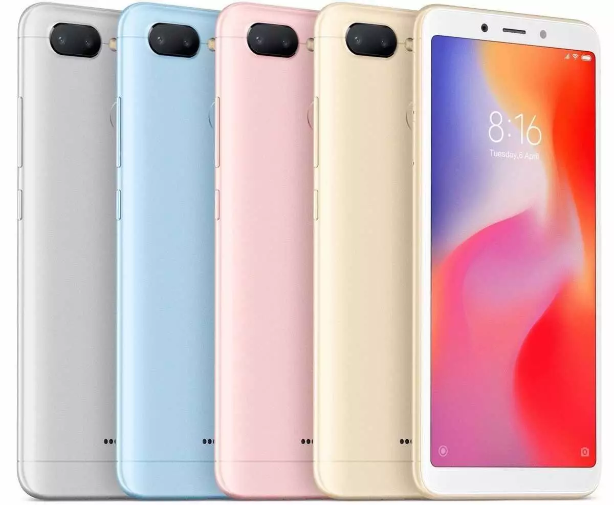 Xiaomi Redmi 6 crusively kuwa ixabiso nje omncinane 17208_1