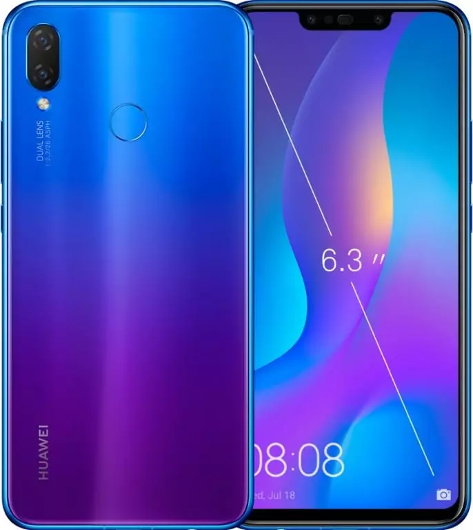 ประกาศ Huawei Nova 3i - สมาร์ทโฟนที่สวยงามที่มีการตัดในหน้าจอและกล้องสองครั้ง 18098_2