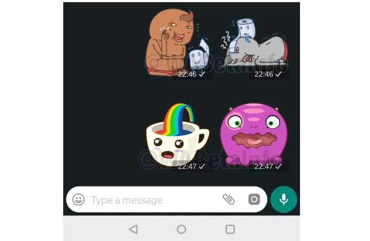 WhatsApp received support for dual stickers and sending a location with a sticker 19312_1