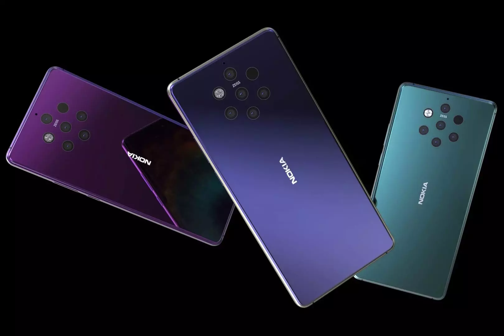 Smartphone Nokia 9 na may limang camera sa mga larawan mula sa lahat ng panig 19337_1