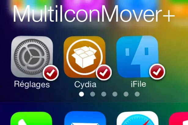 Multiiconomover + Tweak erlaabt Iech an d'Icons an den Classeure an IOS 8 ze masséieren