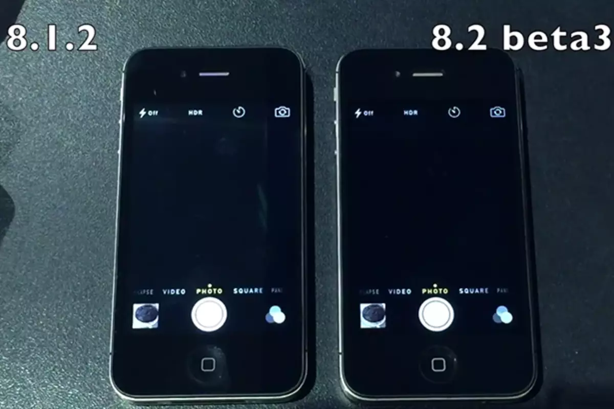 Vergleich der Geschwindigkeit des iPhone 4S auf iOS 8.1.2 und iOS 8.2 Beta 3