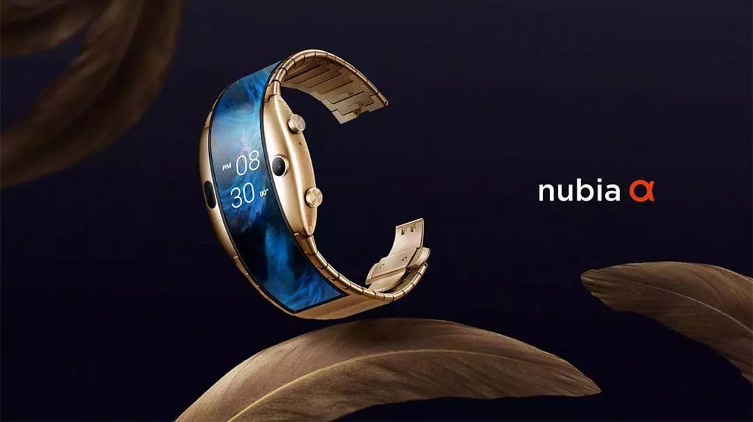 Gipresentar sa usa ka flexible smartphone Nubia Alpha, nga magsinina sa pulso 24265_3