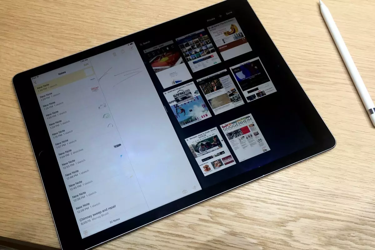 IOS 10 va portar tres pestanyes al correu i notes a 12,9 polzades iPad Pro