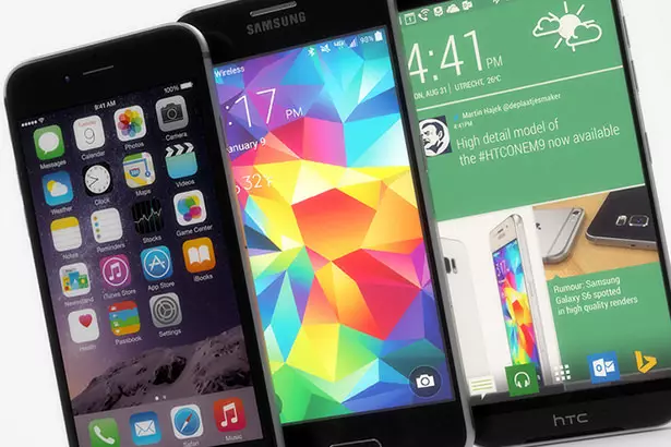 Komparo de la dezajno de smartphones iPhone 6, Samsung Galaxy S6 kaj HTC One M9