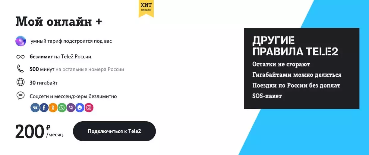 Nhà điều hành di động Tele2 đã ra mắt chương trình thuế quan tốt nhất thế giới với mức giá rất thấp. 28993_2