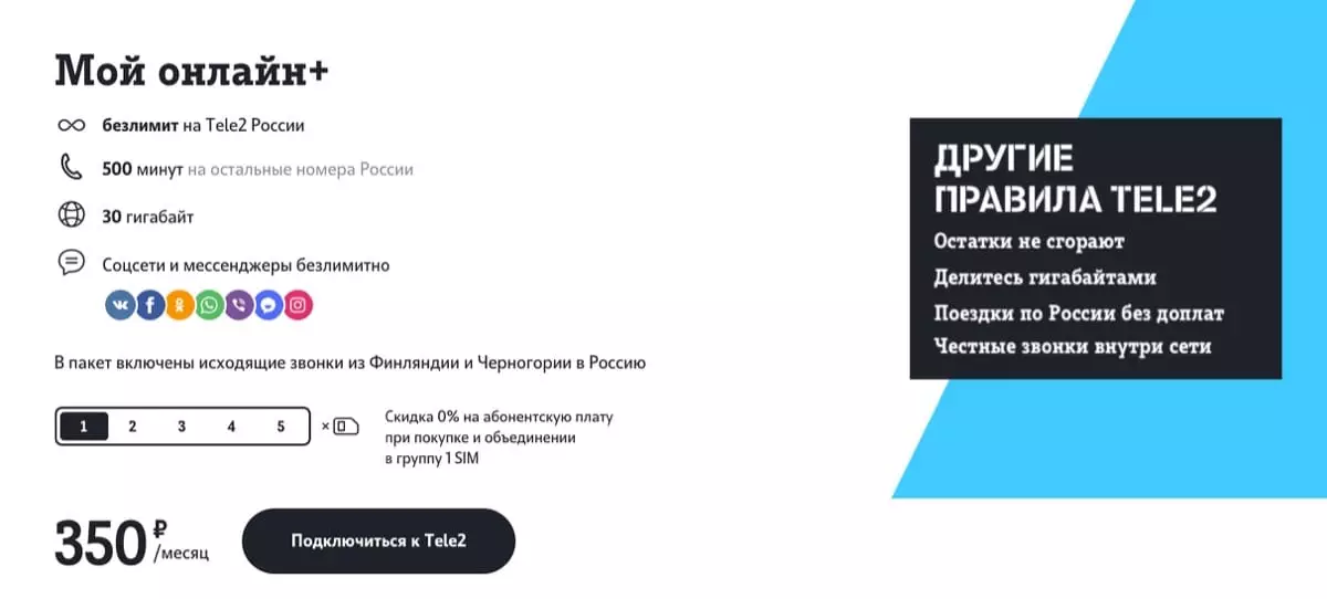 Toán tử di động Tele2 đã ra mắt chương trình thuế quan tốt nhất thế giới 30366_2