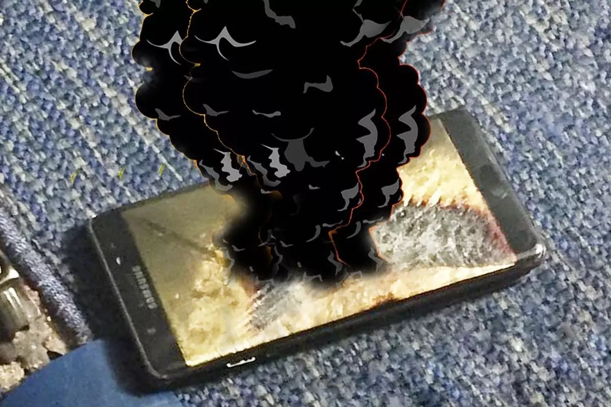 SAMSUNG GALAXY NOTE 7 الحريق BURN5