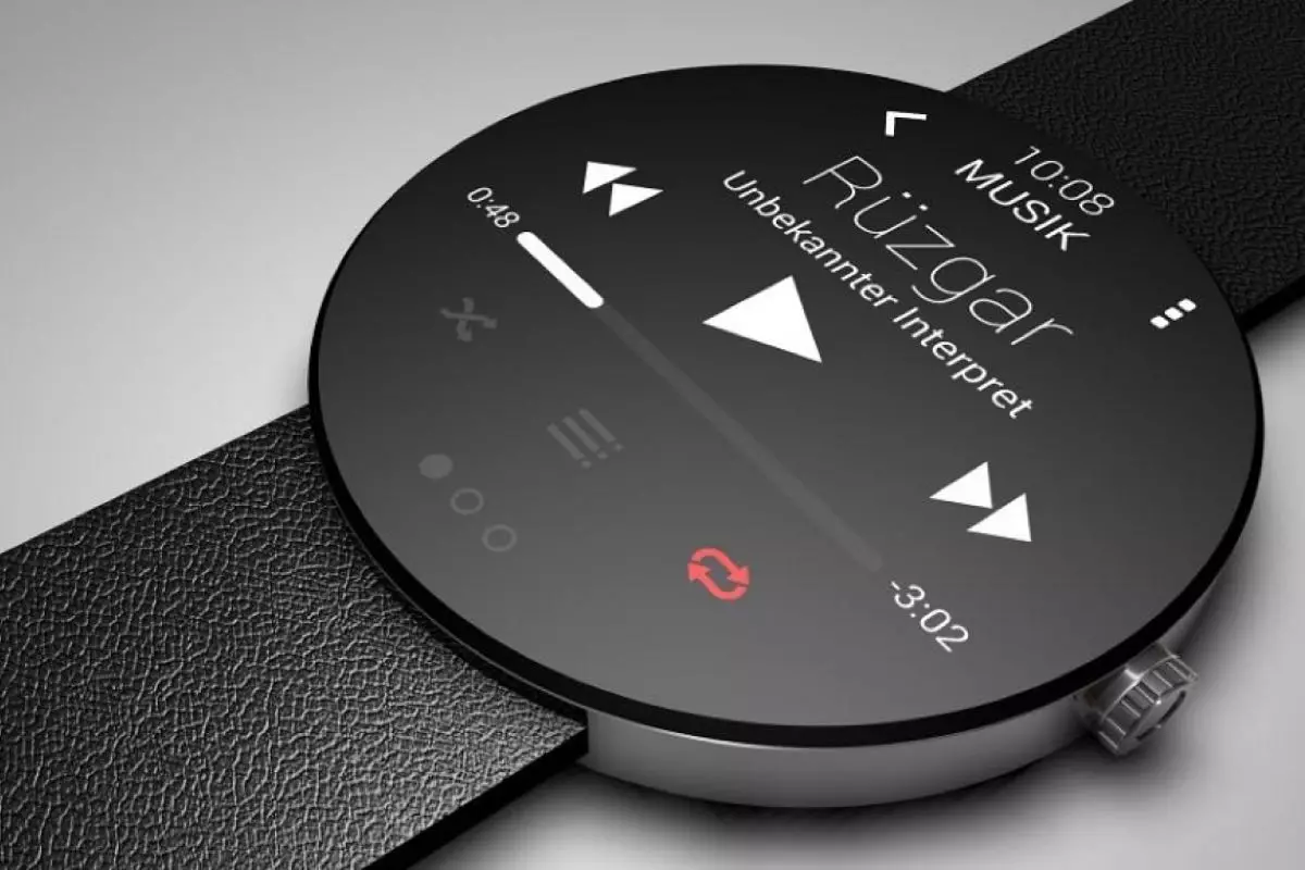 HTC HalfBeak Smart Watch Live-afbeeldingen op Android Wear Left