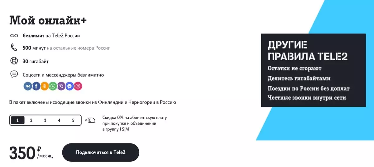 Tele2蜂窩運營商通過令人難以置信的價格推出了最佳關稅計劃。 32463_2