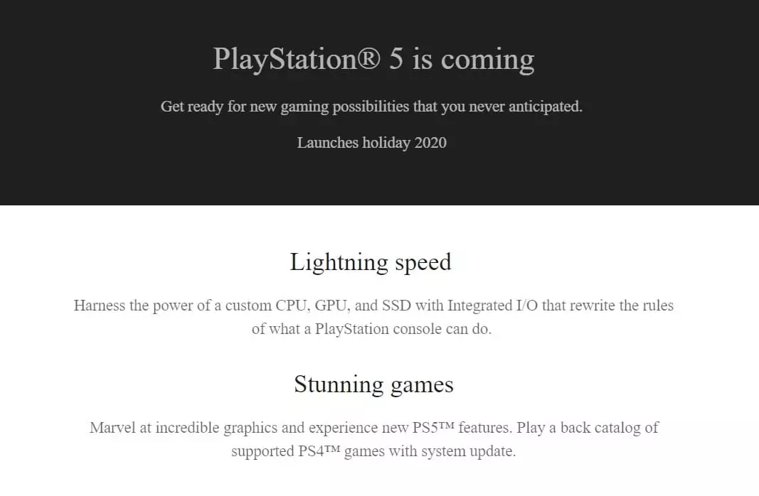 Sony PlayStation 5 ເປີດເກມທັງຫມົດຈາກ PlayStation 4 32585_2