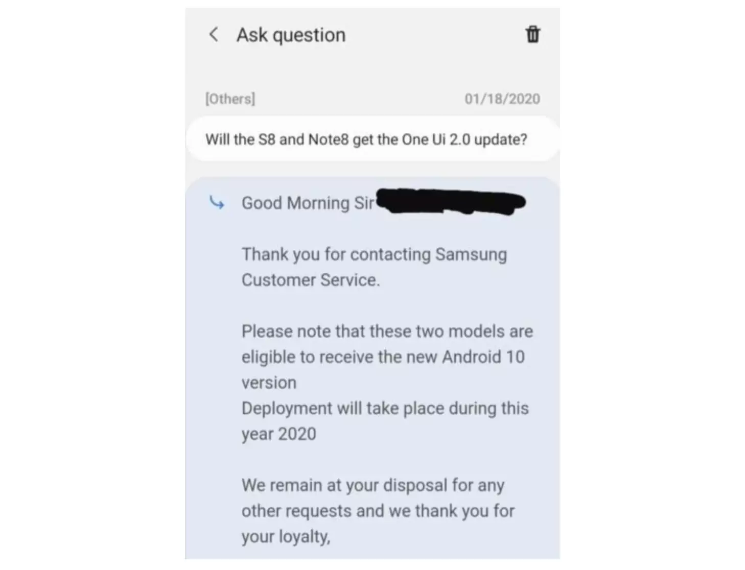 Samsung en raison du mécontentement de masse mettra à jour les anciens smartphones à Android 10 33957_2