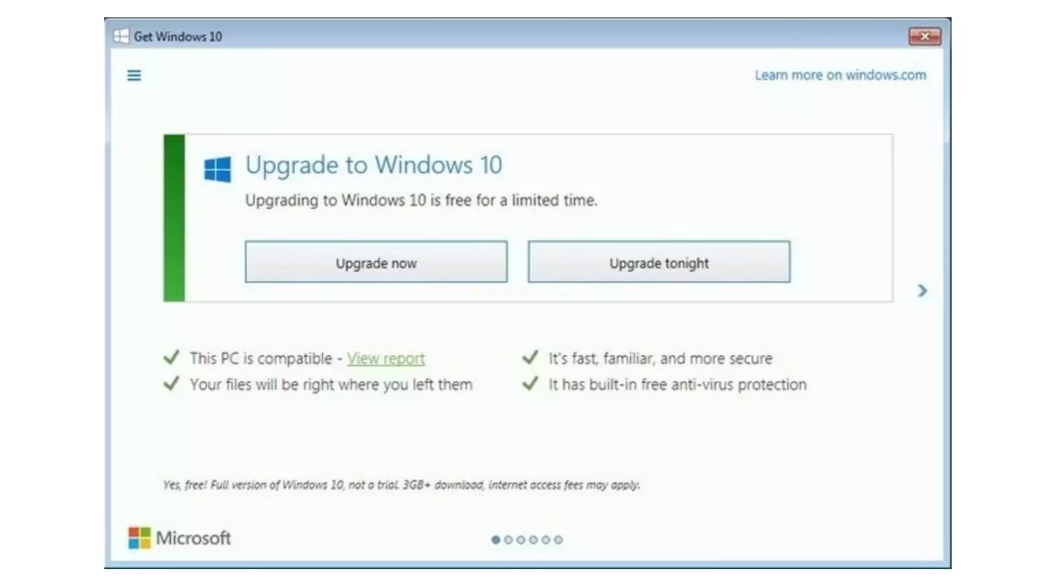 Windows 7-gebruikers werden gedwongen om bij te werken naar het nieuwe besturingssysteem 34142_2