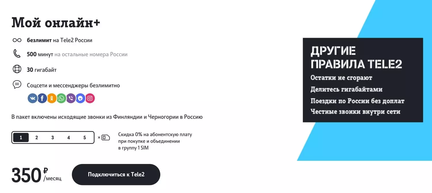 O operador celular Tele2 lanzou o mellor plan de tarifa nova en Rusia 34290_2