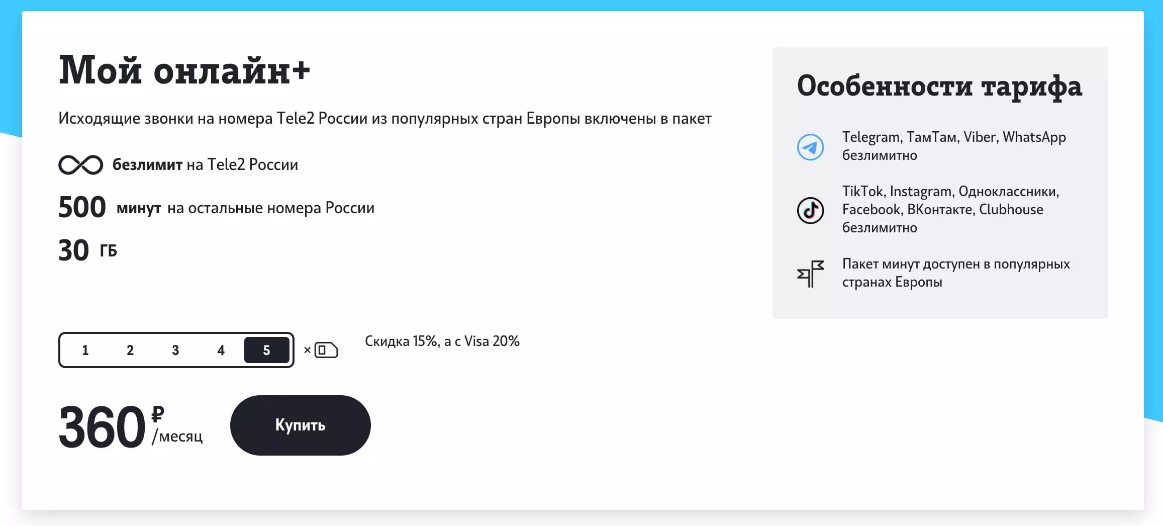 Operatori celular Tele2 filloi planin më të mirë të tarifave në botë, të cilat të gjithë kanë ëndërruar gjatë 37542_2