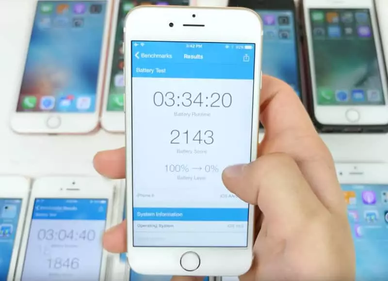 iOS 10 iPhone 6 SE 6S iOS 9.3.2 Тест батерија 3