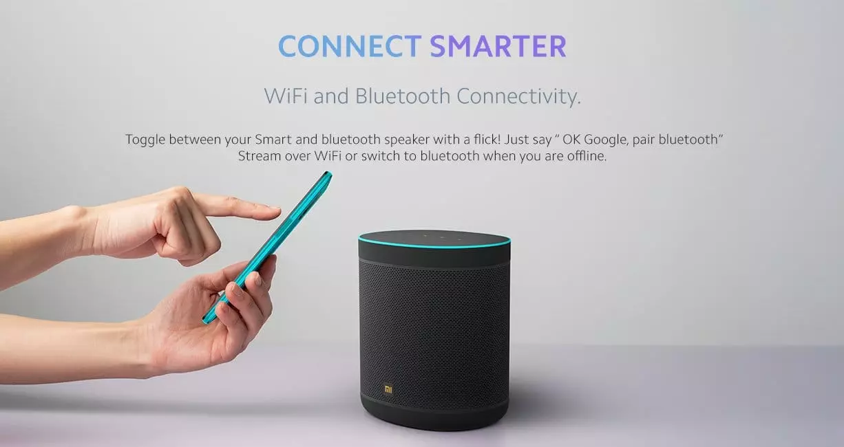 Isipika se-Xiaomi Mi Smart - I-Smart Columm enomsizi wezwi osiza i-Google Assistant 38720_1