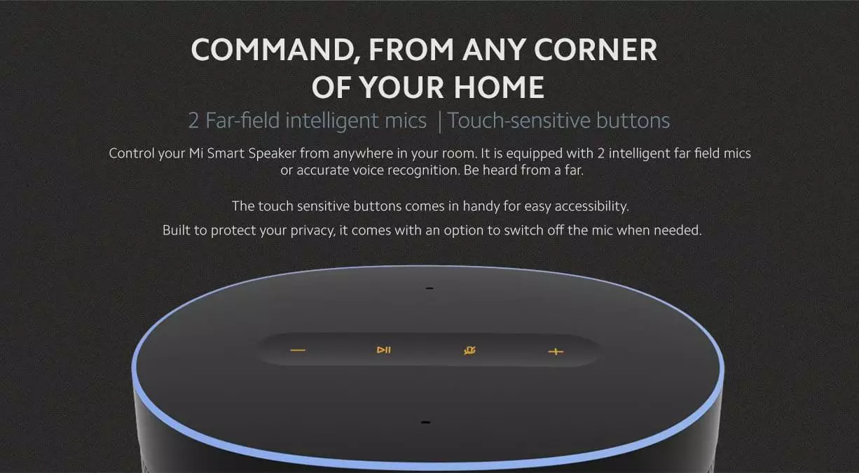 Xiaomi Mi Smart Speaker - Voice Assistian Google Assistant နှင့်အတူ Smart Column 38720_3