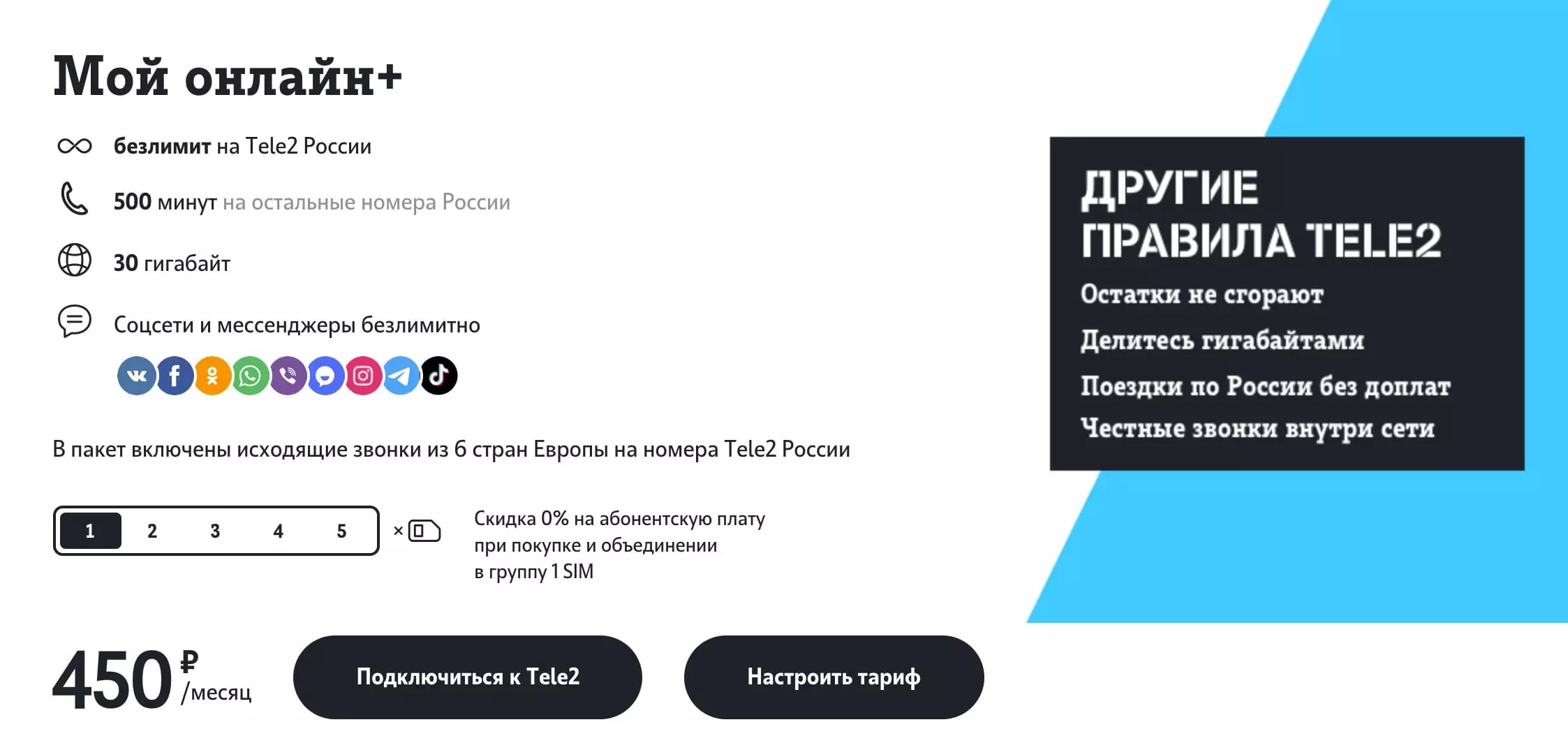 O operador celular Tele2 lançou o novo melhor plano tarifário a um preço baixo 39100_2