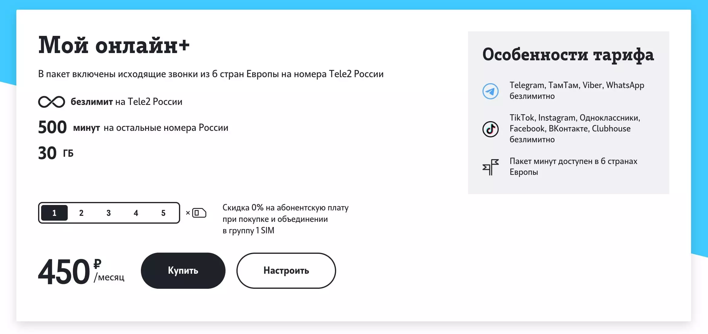 El operador celular TELE2 lanzó un plan de tarifas con las mejores condiciones de mantenimiento. 39849_2