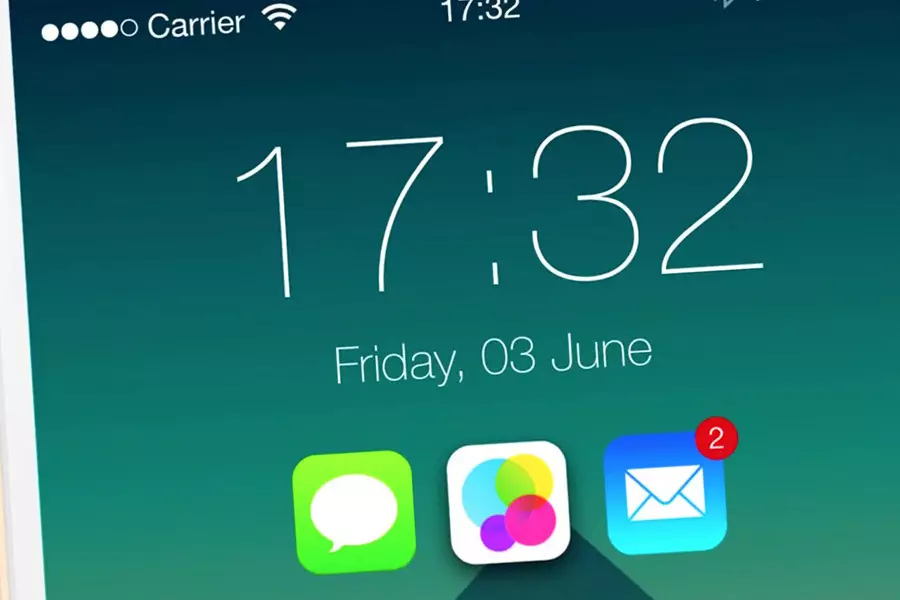 Concepto realista del sistema operativo IOS 9