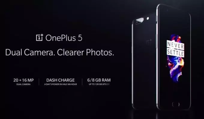 Paziņojums OnePlus 5 - visvairāk paredzamā 