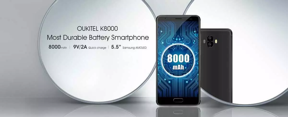 ئېلان قىلىش Oukitel K8000 - AMOLED ئېكرانى بىلەن ئەرزان ئۇزۇن ئويۇن ئەقلىيفونى 4172_2