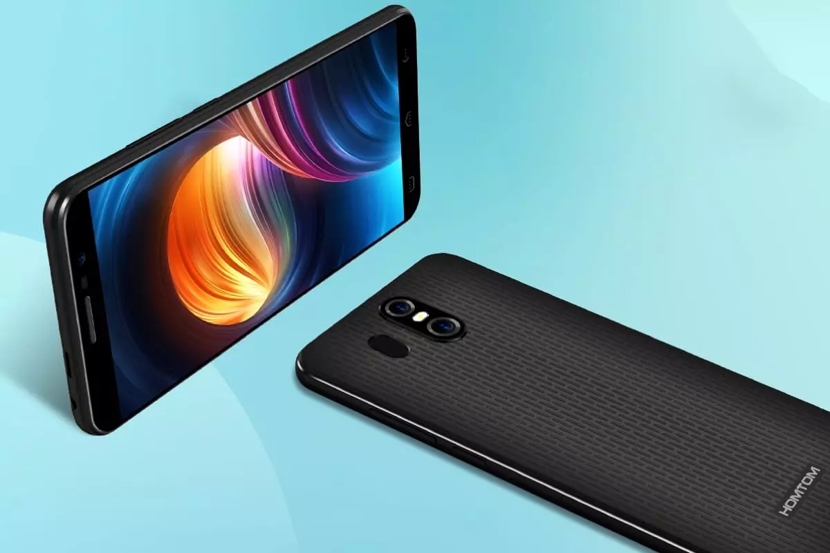 Tangazo la Homtom S16 - smartphone isiyokuwa na nguvu na kamera mbili chini ya $ 65