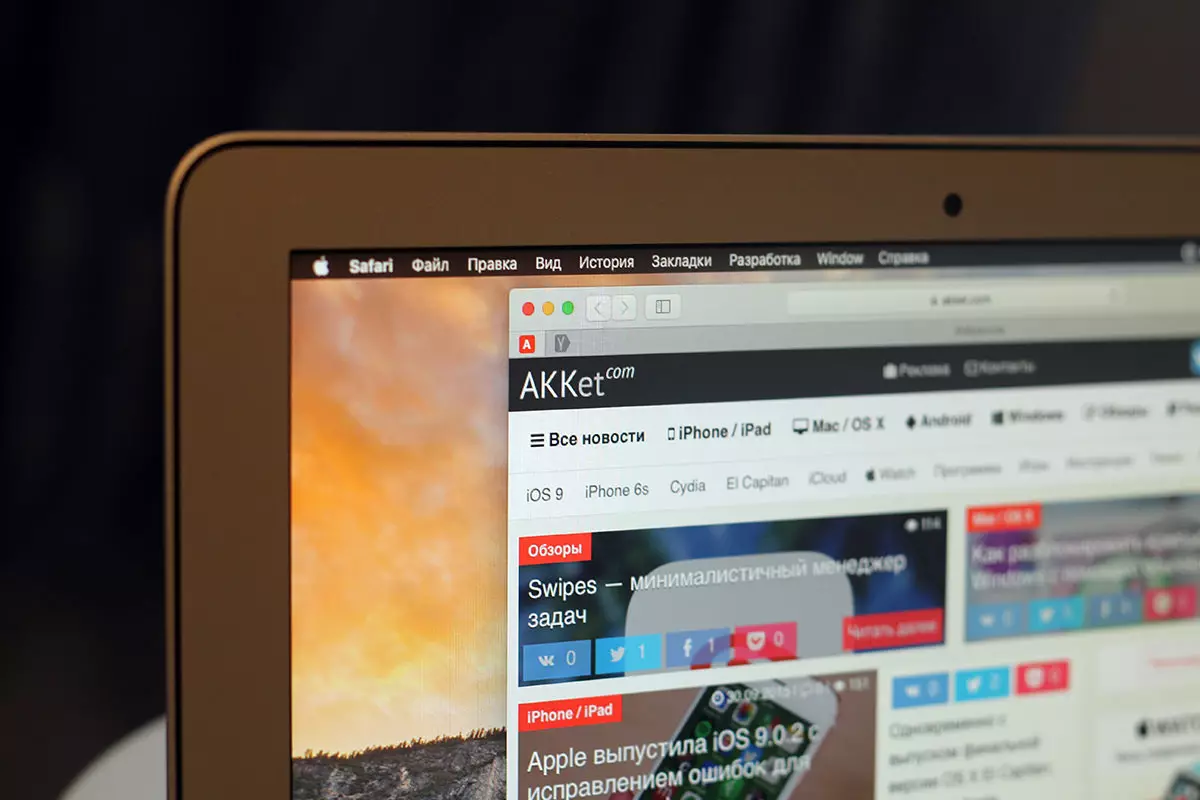 MacBook Akket.com האוויר 11 אמצע 2014 סקירה מבחן OS X El Capitan רוסיה 5