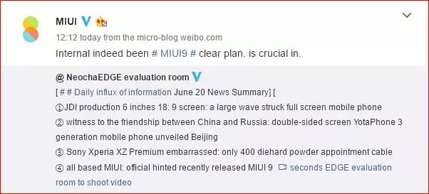 Anonco MIUI 9 - Xiaomi rakontis pri la nova operaciumo 4421_2