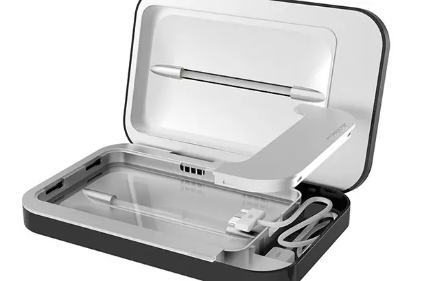 De instelling van Phonesoap opladen reinigt de iPhone tijdens het opladen van bacteriën