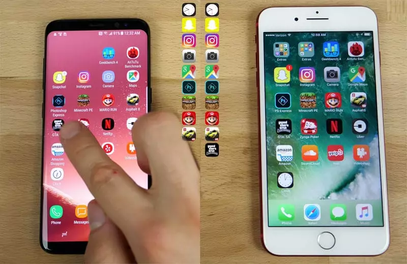 iPhone 7 Plus ແລ່ນສອງເທົ່າຂອງ Samsung Galaxy S8 - ການທົດສອບທີ່ແທ້ຈິງ 4788_3