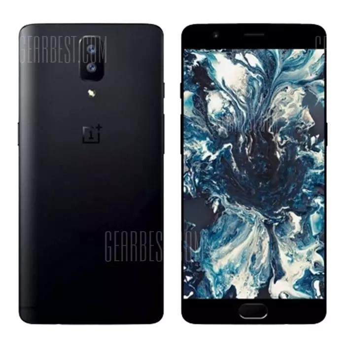 De ôfbylding demonstreart OnePlus 5 mei it skerm 