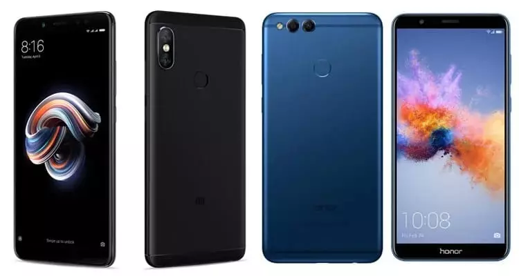 Ntụnyere Xiaomi Redmi Note 5 Pro na Huawei South 7x: Kedu smartphone dị mma ka mma? 8216_1