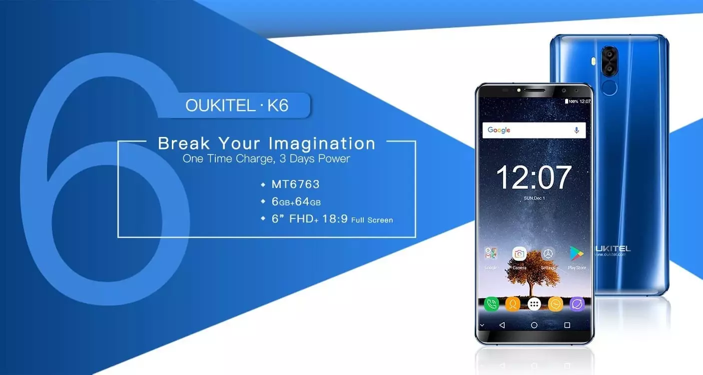 Oukitel K6 اعلان - این ایف سی ماڈیول کے ساتھ رکھنے کے لئے بہترین گرمی اسمارٹ فون 9123_2