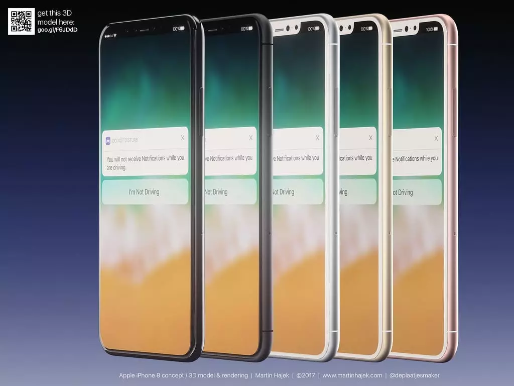 Paggawa ng iPhone 8 na may isang cramless screen sa mga larawan mula sa lahat ng panig 9266_6